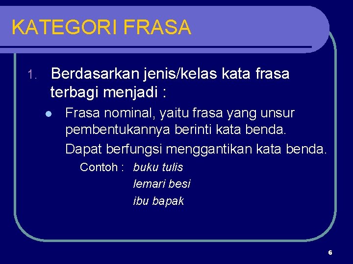 PEMBELAJARAN BAHASA INDONESIA UNTUK SMA JENISJENIS FRASA DALAM