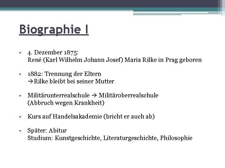 Rainer Maria Rilke 1875 1926 Biographie I 4