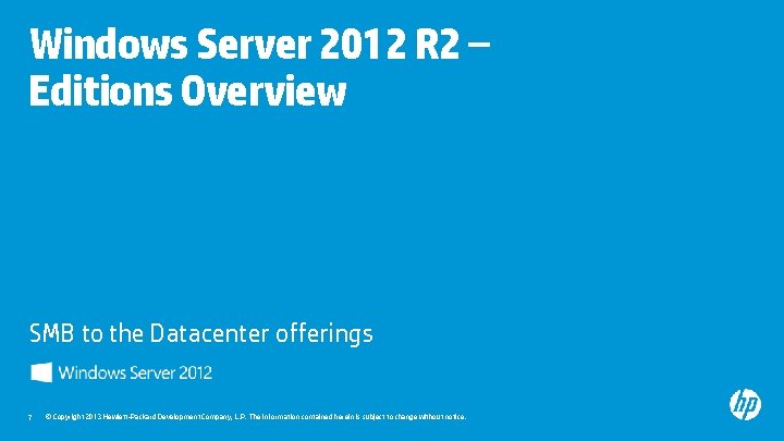 Microsoft Windows Server 2012 R 2 Customer presentation