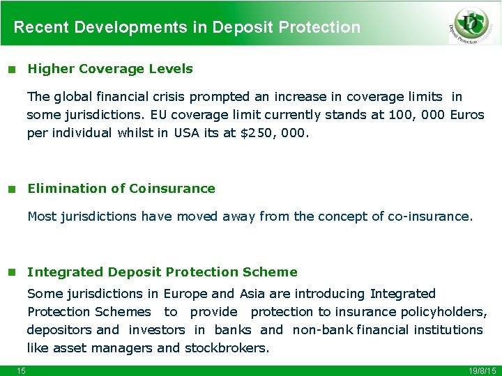 Overview of Deposit Protection Scheme John M Chikura