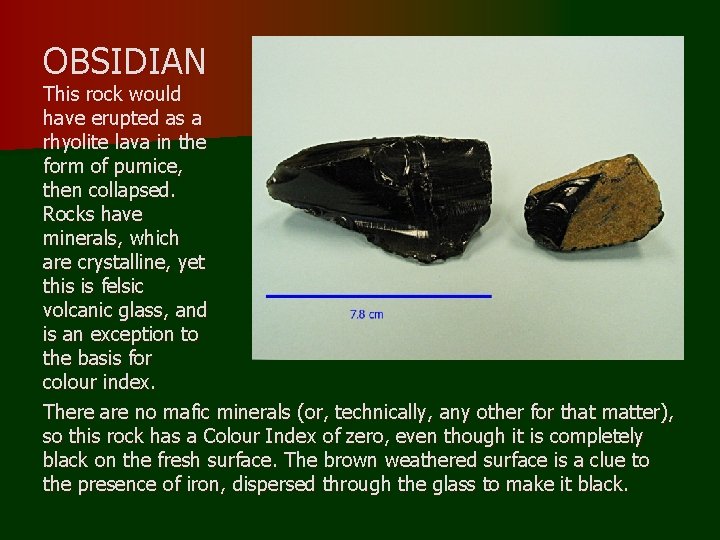 IGNEOUS ROCK CLASSIFICATION Prepared by Dr F Clark