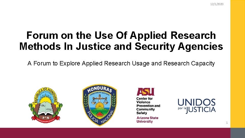 1212020 Forum on the Use Of Applied Research