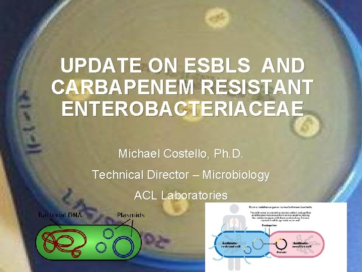UPDATE ON ESBLS AND CARBAPENEM RESISTANT ENTEROBACTERIACEAE Michael