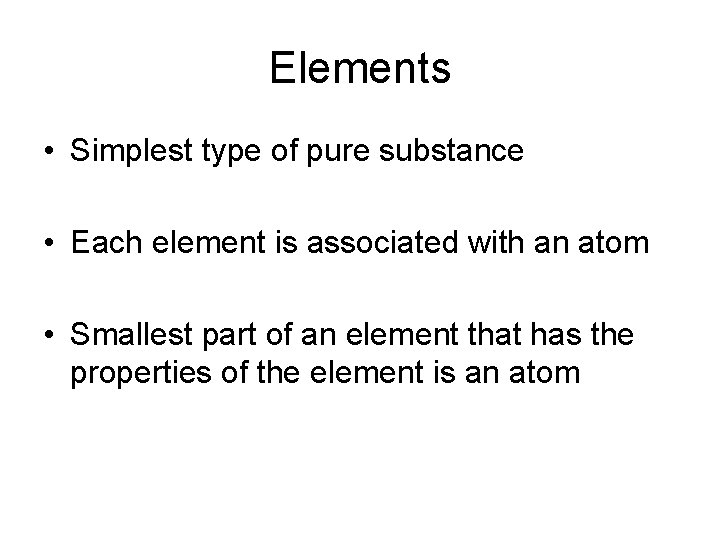 Chapter 4 Mixtures Elements and Compounds Classification of