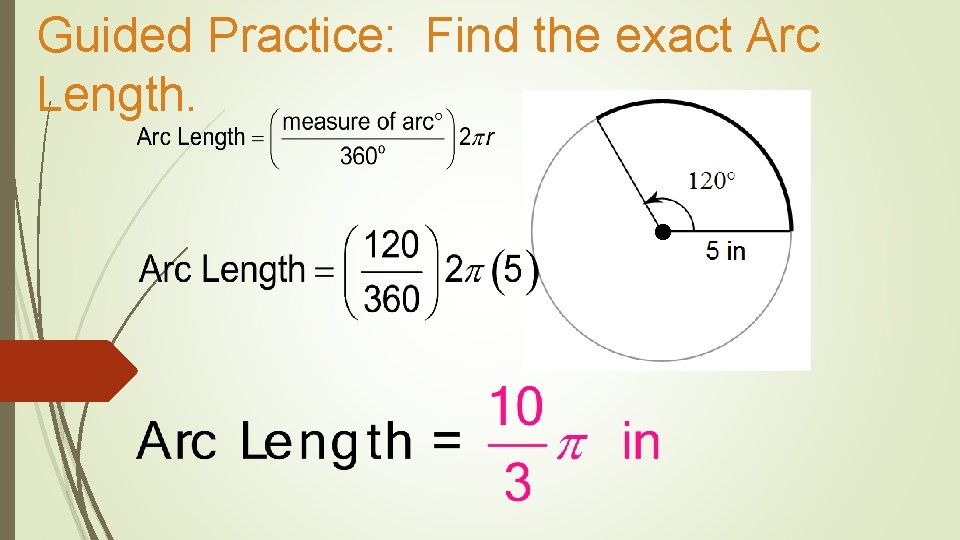 GSE Geometry Arc Angles and Area Objectives SWBAT