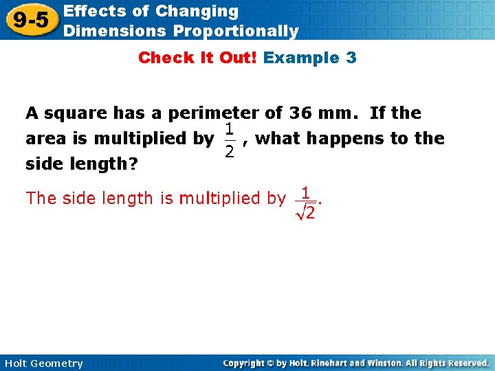 9 5 Effects of Changing Dimensions Proportionally Geometry