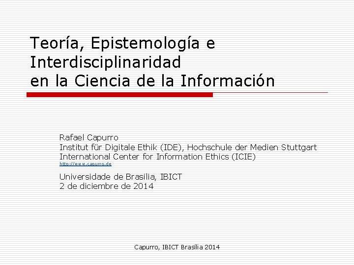 Teora Epistemologa e Interdisciplinaridad en la Ciencia de