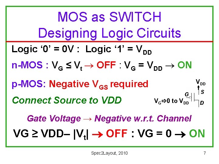 CMOS Design Spec 2 Layout 2010 1 Review