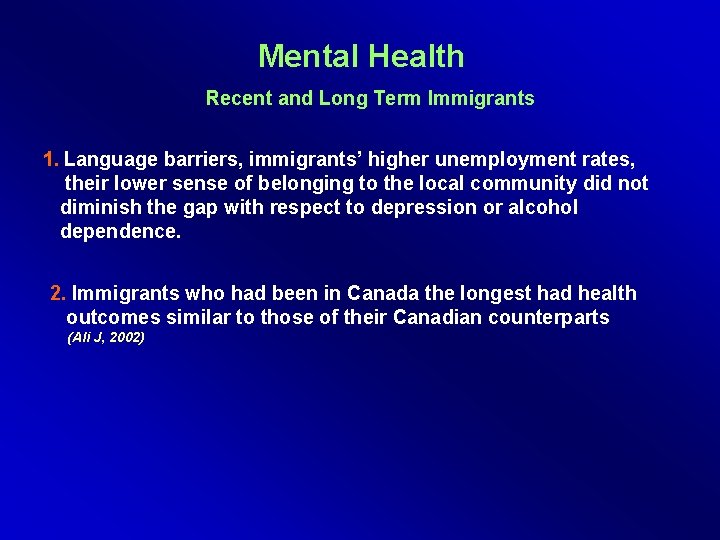The Relationship Between Migration and Health Professor Basanti