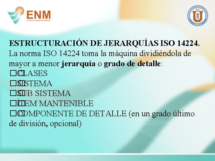 Informacin de la norma ISO 14224 Petroleum and