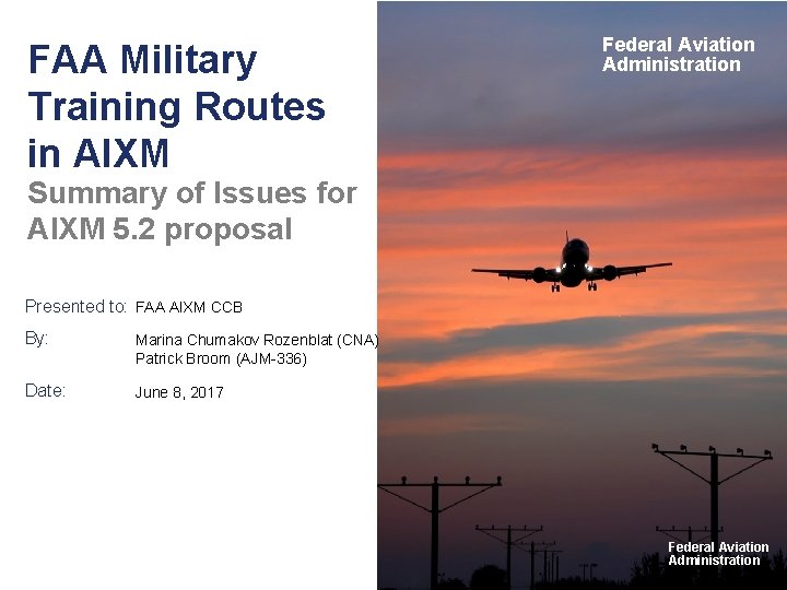 FAA Military Training Routes in AIXM Federal Aviation