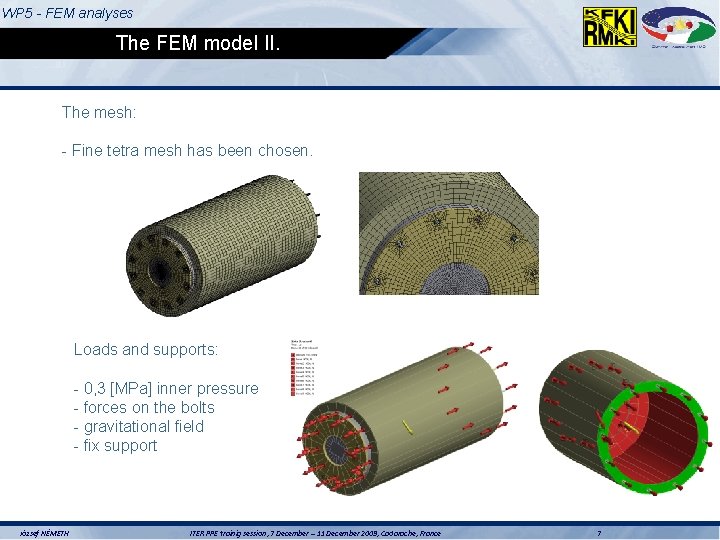 WP 5 FEM analyses ITER PPE training session