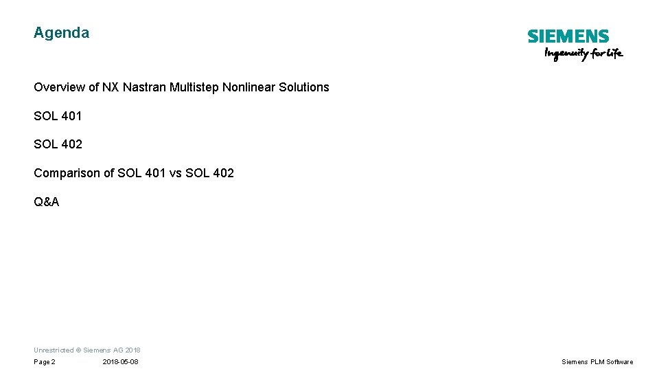 NX Nastran Multistep Nonlinear Solutions Chip Fricke Siemens