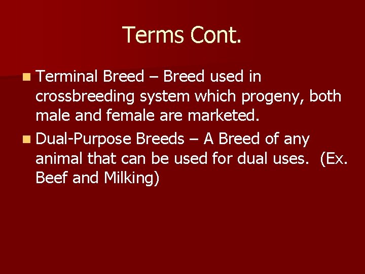 Breeds of Beef Dairy Cattle Mrs Gilbreath Today