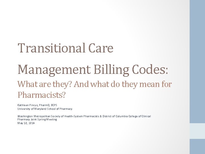 Transitional Care Management Billing Codes What are they