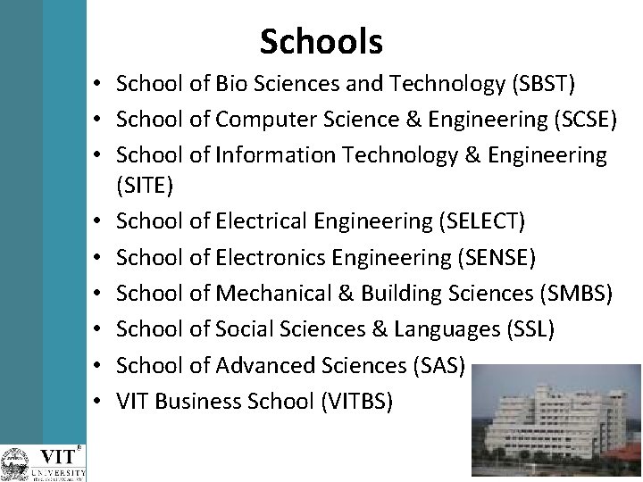 VIT University Structure Academic Innovations Prof S Narayanan