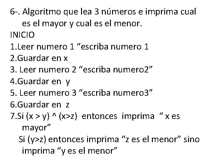 TALLER DE ALGORITMOS 1 Algoritmo que lea e