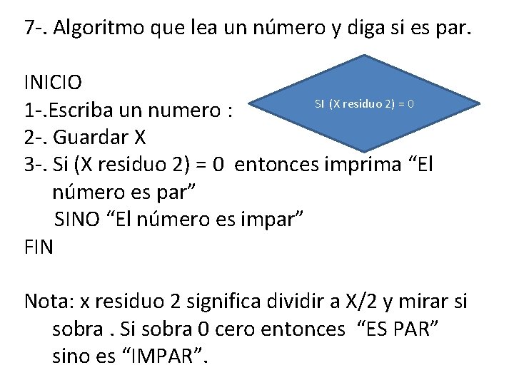 TALLER DE ALGORITMOS 1 Algoritmo que lea e