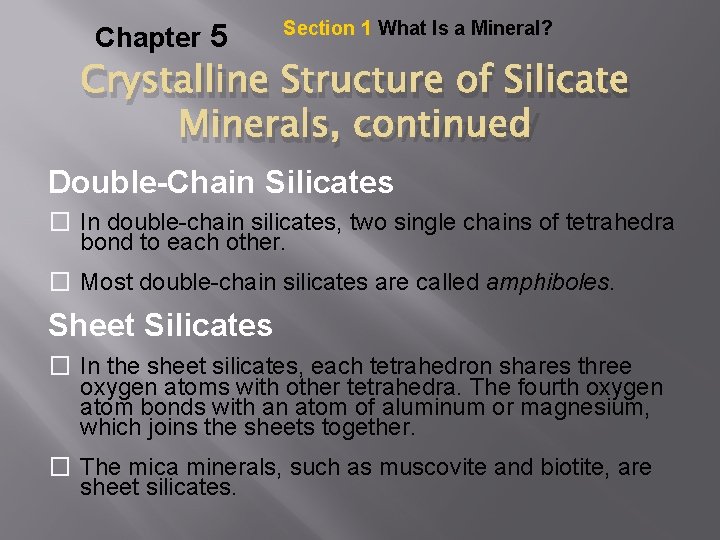 MINERALS OF THE EARTHS CRUST Chapter 5 Chapter