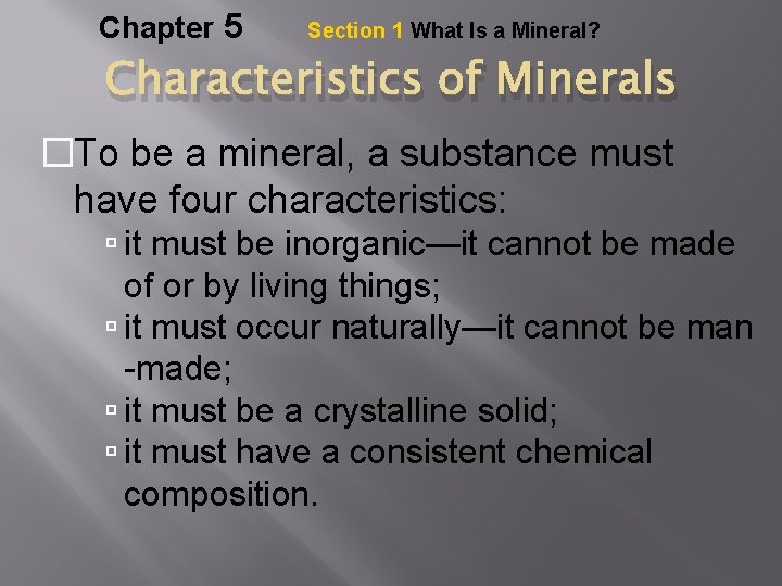 MINERALS OF THE EARTHS CRUST Chapter 5 Chapter