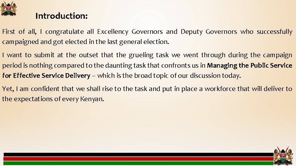 INDUCTION MEETING FOR THE 2017 2022 COUNTY GOVERNORS