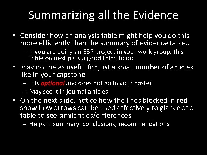 Summary Synthesis and Discussion of Evidence NURS 513