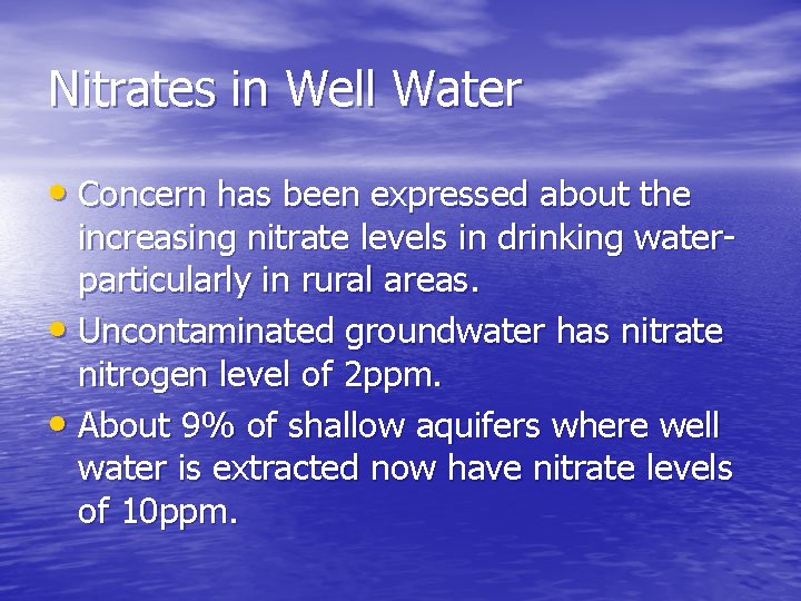 Ground and Surface Water Pollution by Nitrogen Compounds