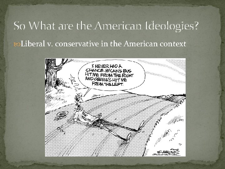 Ideology Background An organized set of related ideas