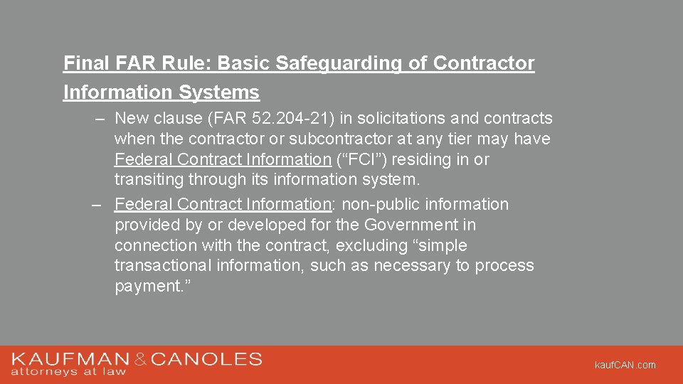TGIC CyberSecurity for Government Contractor Information Systems TGIC