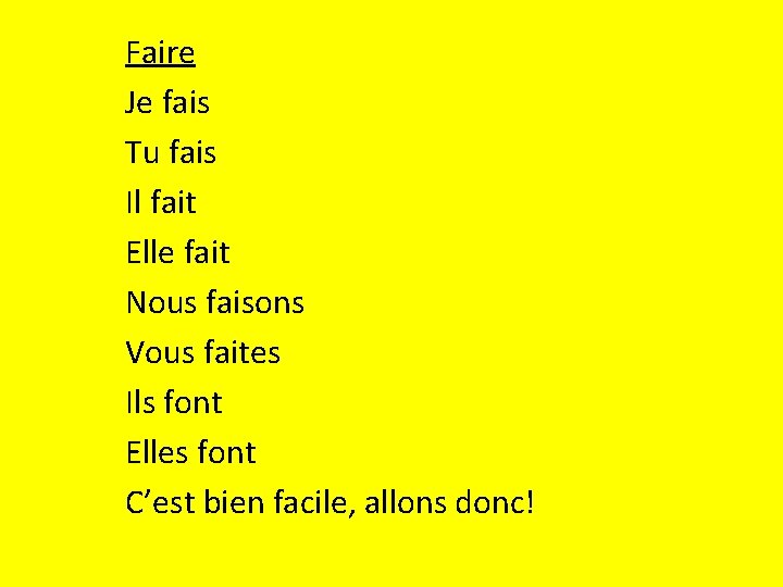 Les Familles des verbes Dans chaque famille cest