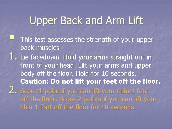 The Healthy Back Test SelfAssessment Test Your Back
