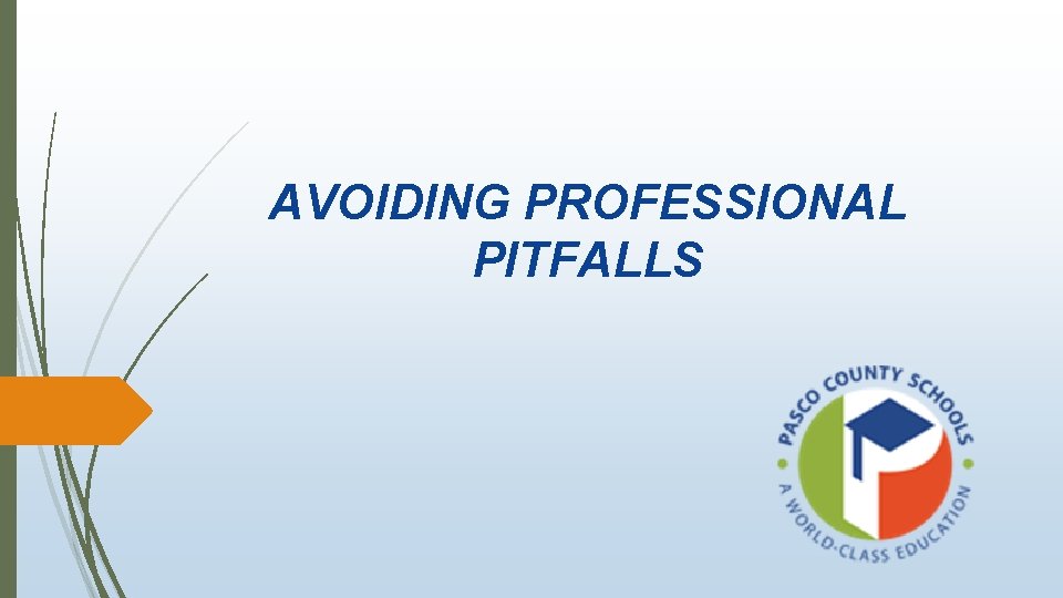 AVOIDING PROFESSIONAL PITFALLS The purpose of this presentation