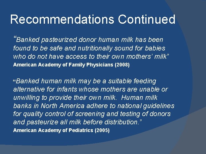 OBTAINING AND USING DONOR MILK IN THE NICU