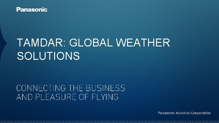TAMDAR GLOBAL WEATHER SOLUTIONS AIRDAT HISTORY The TAMDAR