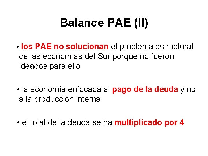 Los Programas de Ajuste Estructural PAE 1 Definiciones