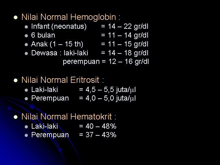 PEMERIKSAAN LABORATORIUM PADA ANEMIA DEFISIENSI Prof Dr Rismawati