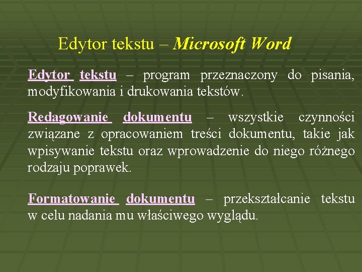 Edytor tekstu Word Edytor tekstu Microsoft Word Edytor