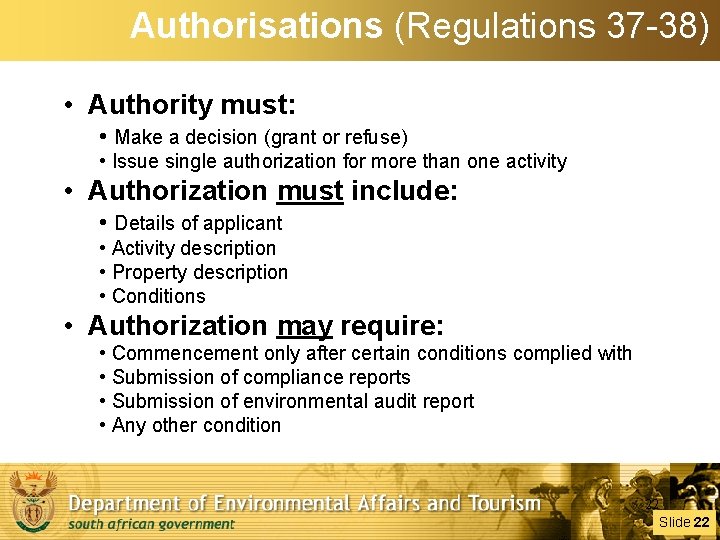 ENVIRONMENTAL IMPACT ASSESSMENT REVISED REGULATIONS IN TERMS OF