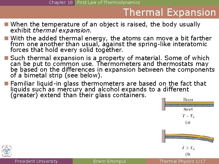 Thermal Physics Lecture 1 Dr Ing Erwin Sitompul