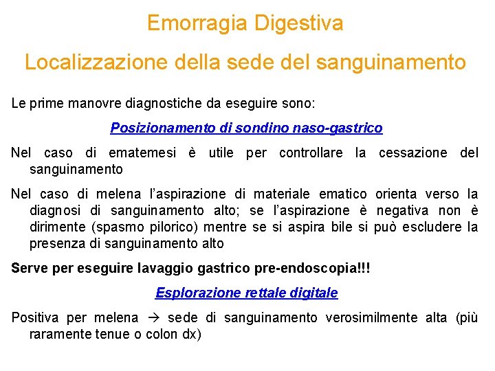 Emorragie digestive fisiopatologia clinica e diagnostica Verona 2