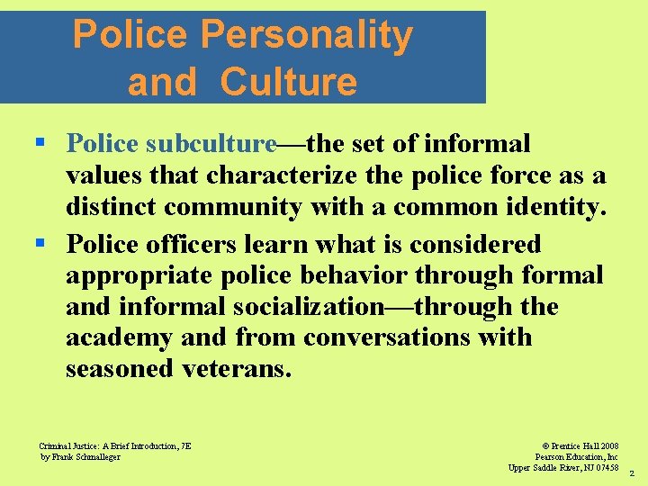 CHAPTER 6 Policing Issues and Challenges Criminal Justice