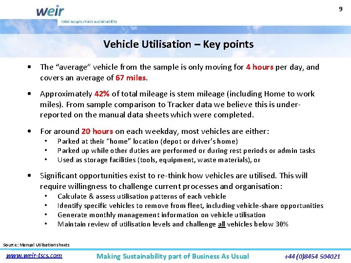 Fleet costs can be reduced tackling 3 main