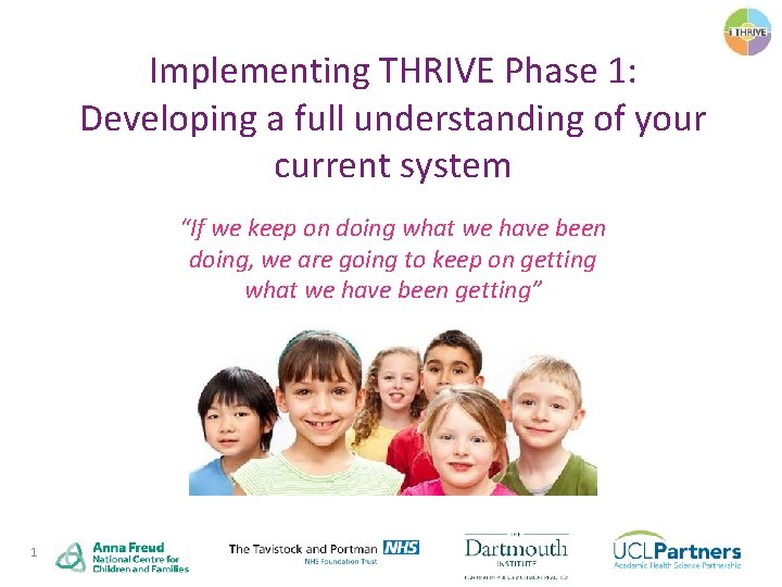 Implementing THRIVE Phase 1 Developing a full understanding