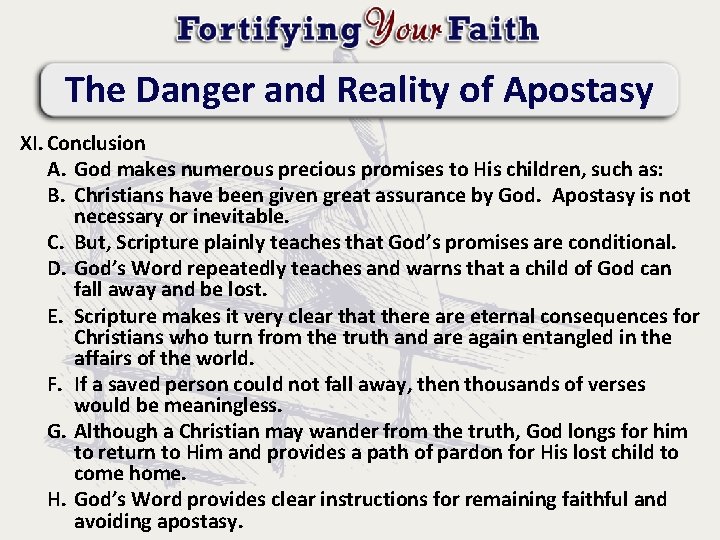 Lesson 21 The Danger and Reality of Apostasy