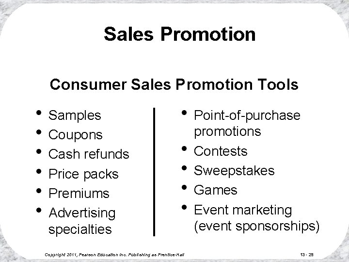 Personal Selling and Sales Promotion Chapter 13 Rest