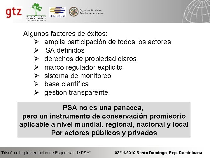 Esquemas PSA Diseo Implementacin y Evaluacin Aspectos generales