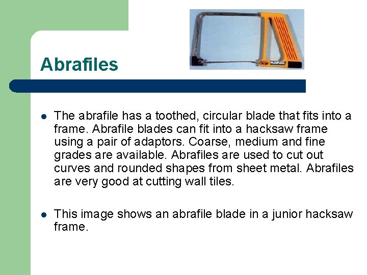 Standard Grade Craft Design Revision Materials Coping Saw