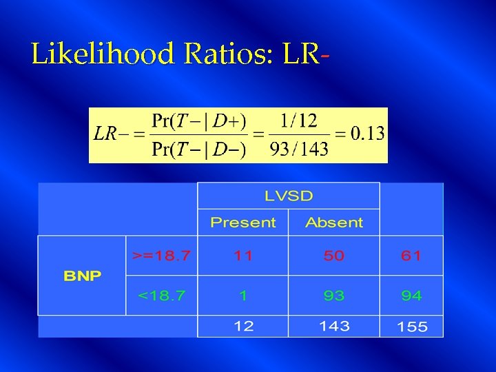 Evidence Based Laboratory Medicine Diagnostische performantie en klinische