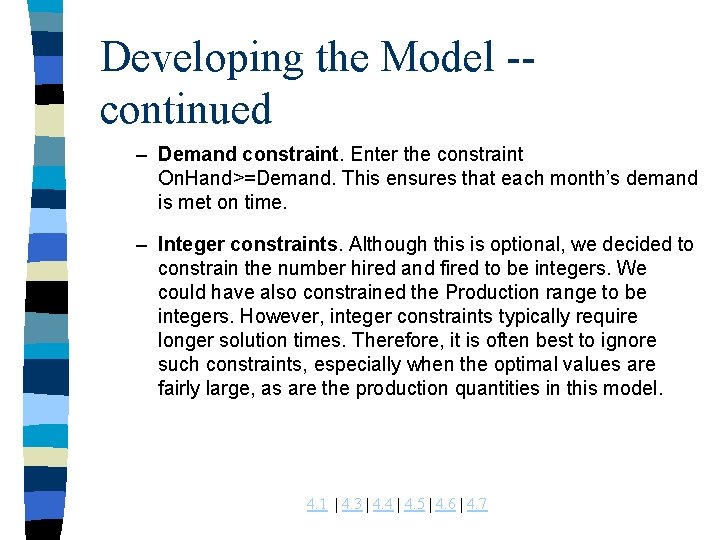 Example 4 2 Aggregate Planning Models Background Information