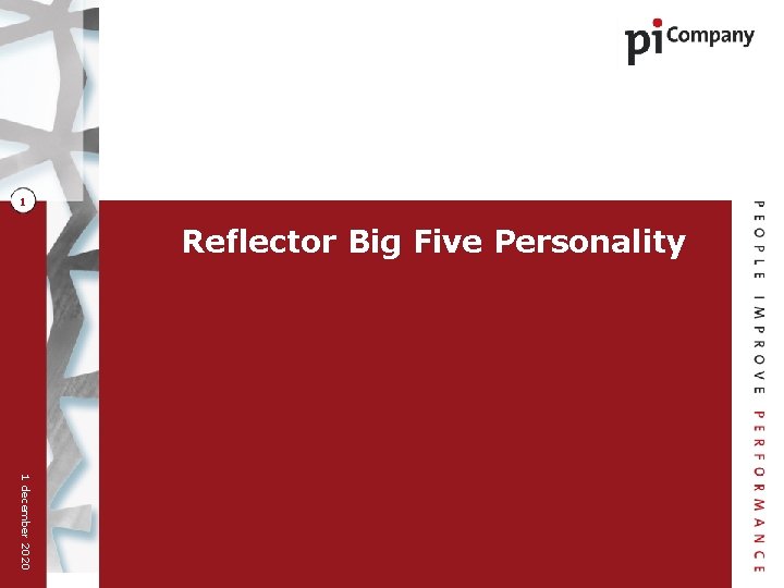 1 Reflector Big Five Personality 1 december 2020